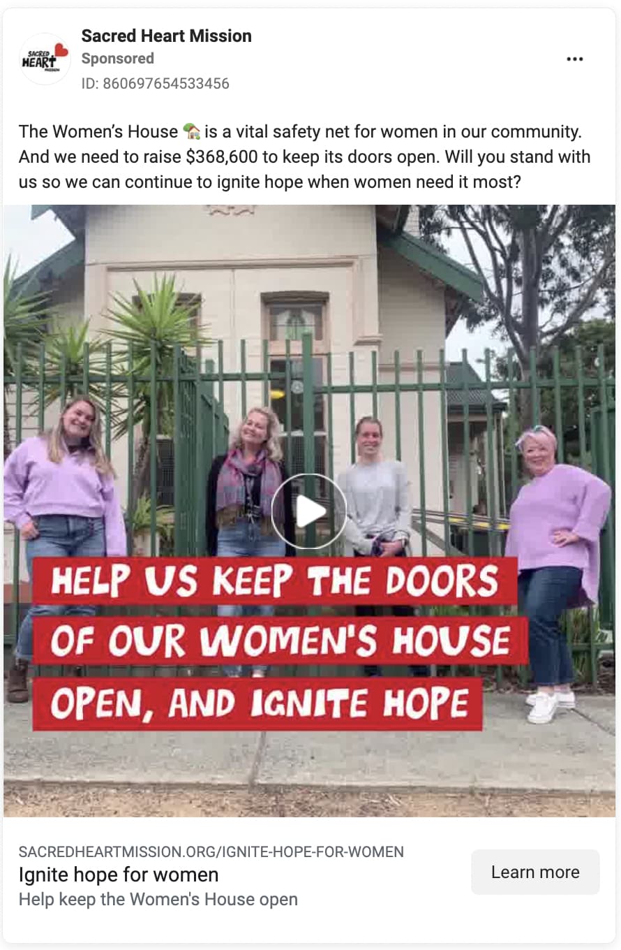 Charity Facebook Ads Examples [2023] | Karma Campaigns