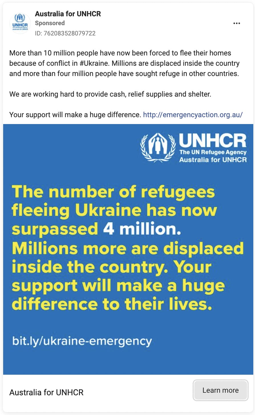 Charity Facebook Ads Examples [2023] | Karma Campaigns