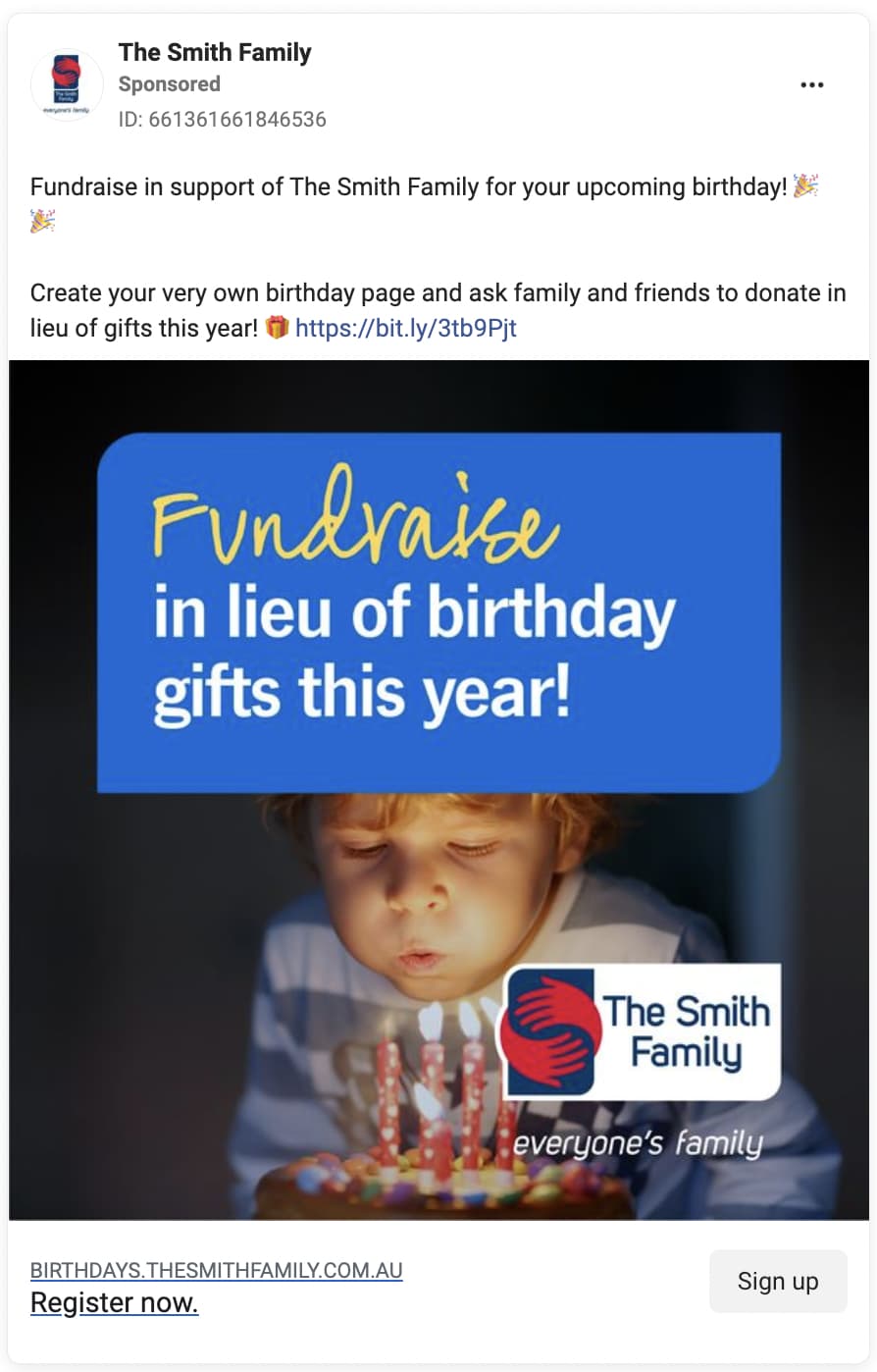 Charity Facebook Ads Examples [2023] | Karma Campaigns
